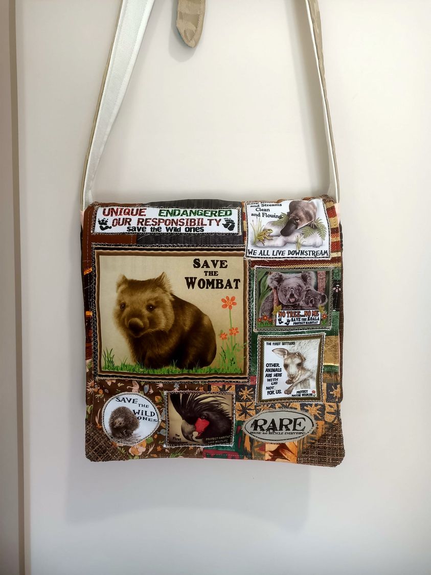 Save the Wombats Bag. Handmade from recycled materials. – RARE bags
